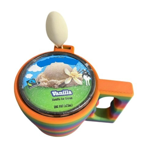 Ice Cream Pint Holder with Ergonomic Handle and Spoon Slot ...