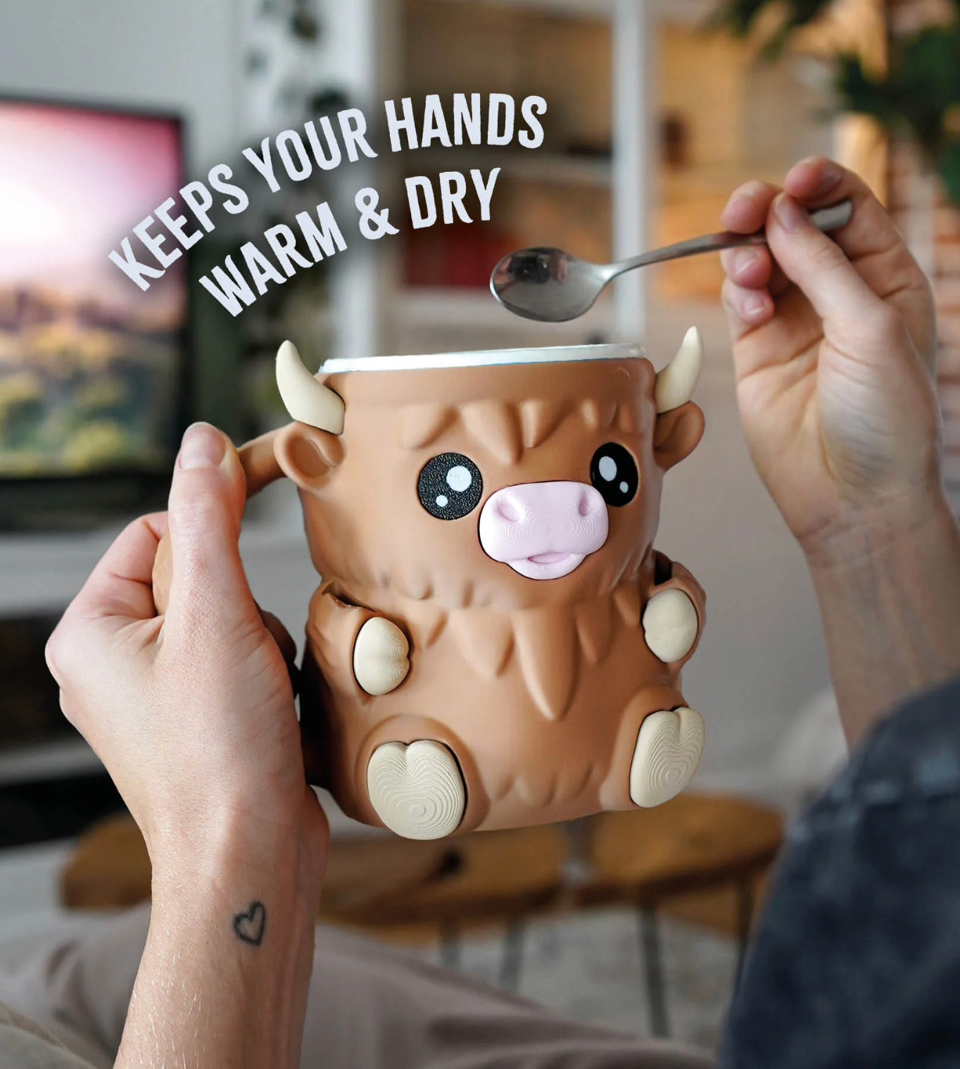 Highland Cow Ice Cream Pint Holder - The Perfect Gift for Ice Cream Lo – PracticalPrints3DTX